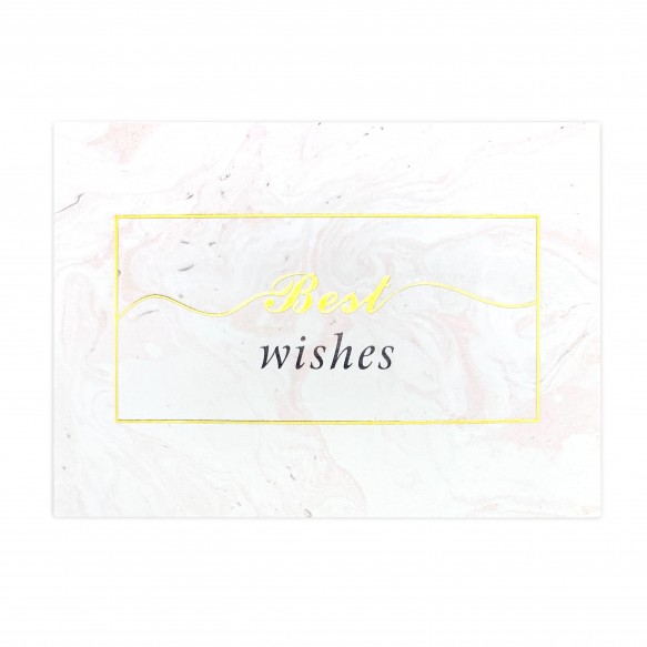 Best Wishes Pink Marble Mini Card